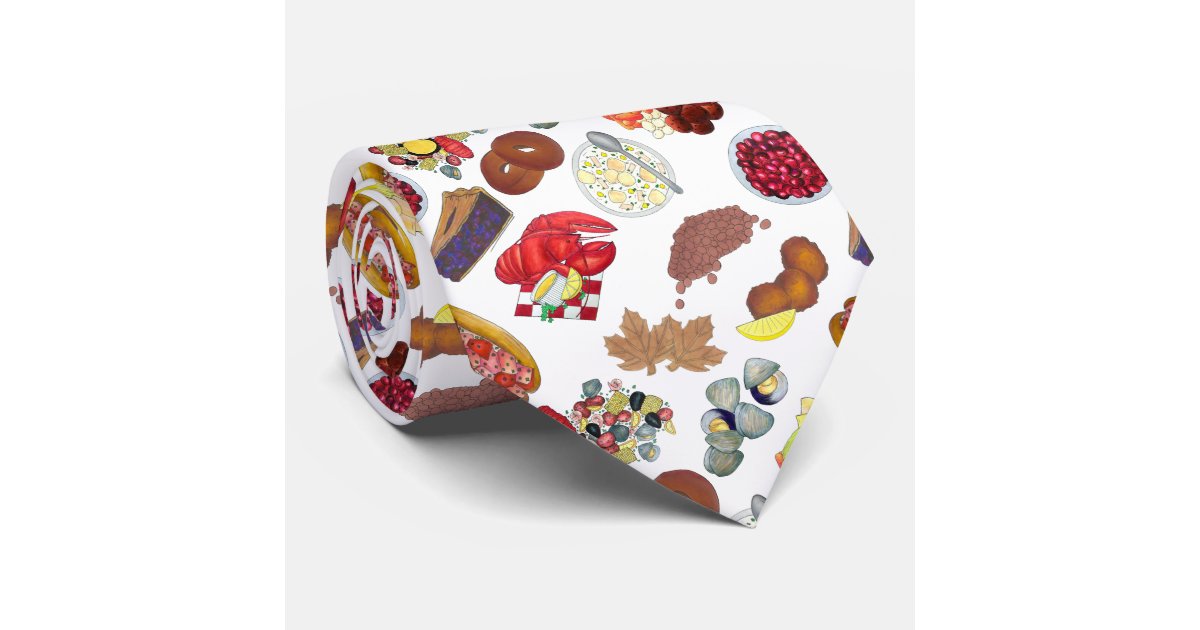 Coastal New England Foods Northeast America USA Neck Tie | Zazzle