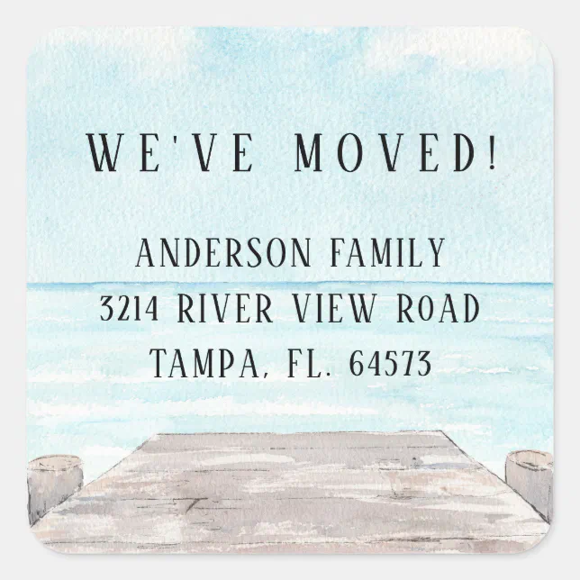 Coastal New Home Address Label Sticker | Zazzle