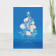 Coastal Ocean Beach Seashell Christmas Tree Holiday Card | Zazzle