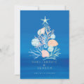 Coastal Ocean Beach Seashell Christmas Tree Holiday Card | Zazzle
