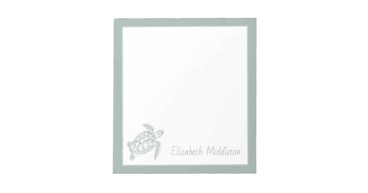 Coastal Ocean Sea Turtle Personalized Notepad | Zazzle