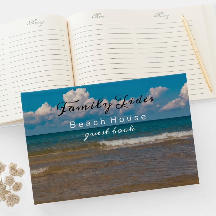 Coastal Photo Beach House Vacation Rental Guest Book | Zazzle