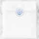 Coastal Preppy Blue and White Scallop Shell Classic Round Sticker | Zazzle