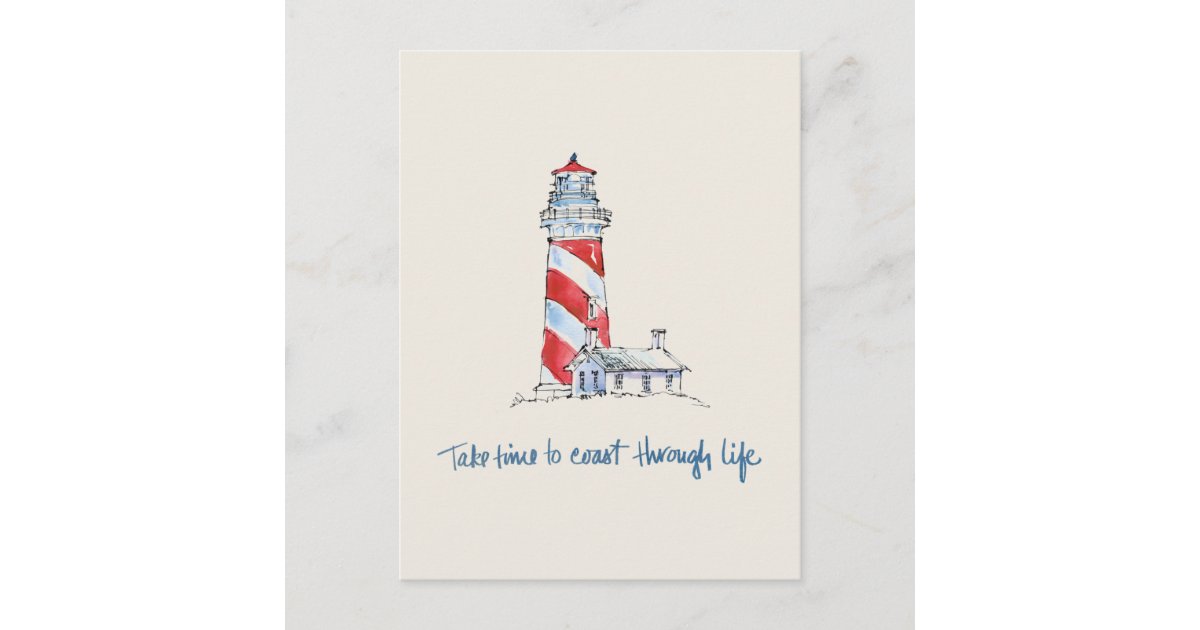 Coastal Quote | Take Time To Coast Through Life Postcard | Zazzle