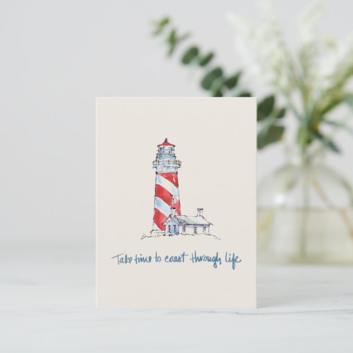Coastal Quote | Take Time To Coast Through Life Postcard | Zazzle