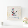 Coastal Quote | Take Time To Coast Through Life Square Wall Clock | Zazzle