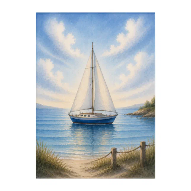 Coastal Sailboat Acrylic Wall Hanging Print | Zazzle
