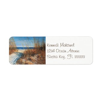 Coastal Sand Dunes Beach Art Label | Zazzle