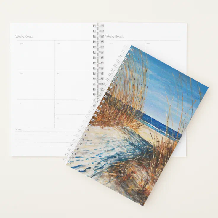 Coastal Sand Dunes Beach Artwork Planner | Zazzle