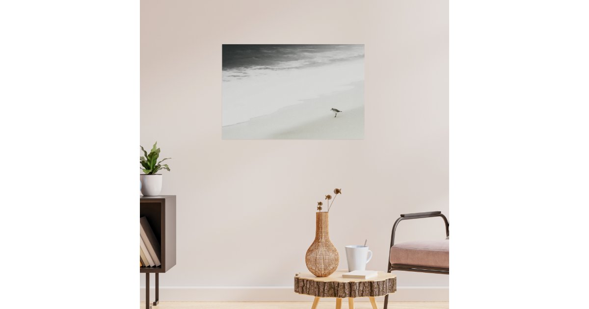 Coastal Sandpiper on the Beach Poster | Zazzle