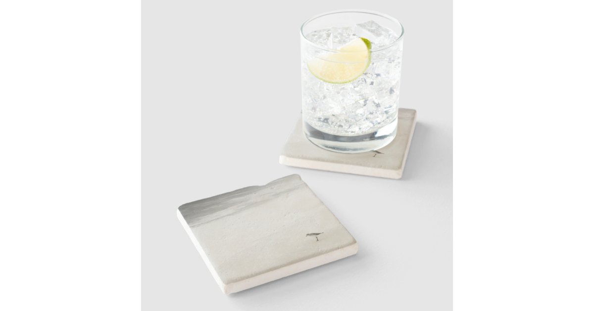 Coastal Sandpiper on the Beach Stone Coaster | Zazzle
