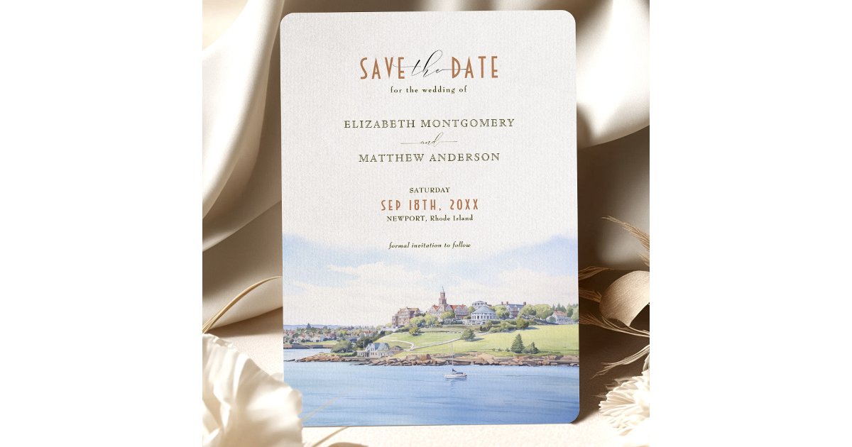 Coastal Save the Date Card - Newport, Rhode Island | Zazzle