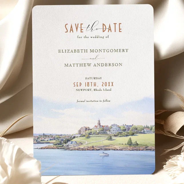 Coastal Save the Date Card - Newport, Rhode Island | Zazzle
