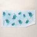 Coastal Sea Turtle Ocean Aqua Blue Bath Towel Set | Zazzle