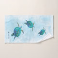 Coastal Sea Turtle Ocean Aqua Blue Bath Towel Set | Zazzle