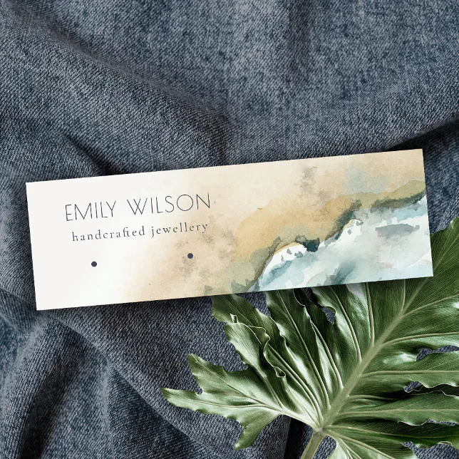 Coastal Sea Waves Sand Beach Earring Display Mini Business Card | Zazzle