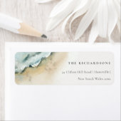 Coastal Sea Waves Sand Beach Nautical Address Label | Zazzle