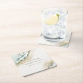 Coastal Sea Waves Sand Beach Nautical Wedding Square Paper Coaster | Zazzle