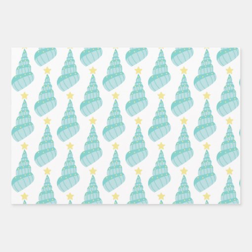 Coastal Seas and Greetings Shell Wrapping Paper Sheets | Zazzle