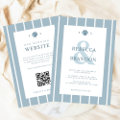 Coastal Seashell Monogram Blue QR Code Wedding Invitation | Zazzle
