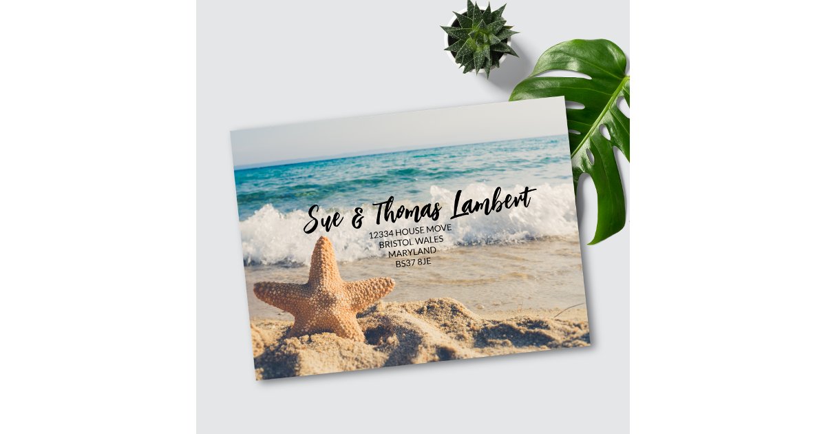 Coastal Seaside Change of Address Postcard | We Ha | Zazzle