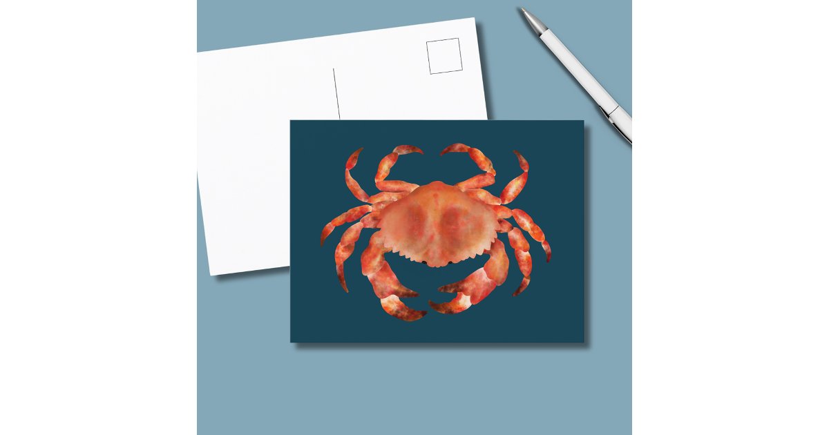 Coastal Seaside Crab Postcard | Zazzle