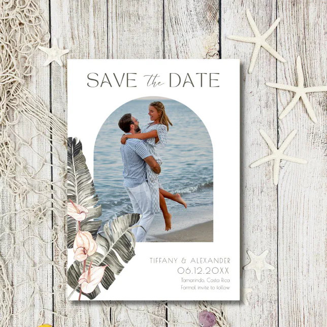 Coastal Seaside Photo Beach Wedding Save The Date | Zazzle