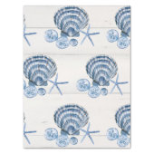 Coastal Starfish Beach Seashells Blue White Wood T Tissue Paper | Zazzle