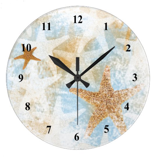 Coastal Starfish Beach Theme Wall Clock | Zazzle.com