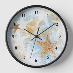 Coastal Starfish Beach Theme Wall Clock | Zazzle