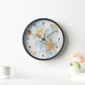 Coastal Starfish Beach Theme Wall Clock | Zazzle