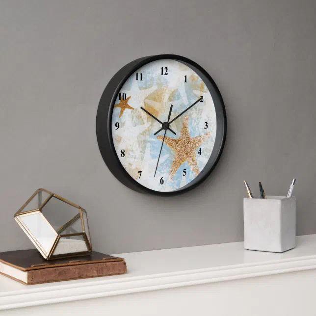 Coastal Starfish Beach Theme Wall Clock | Zazzle