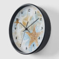 Coastal Starfish Beach Theme Wall Clock | Zazzle