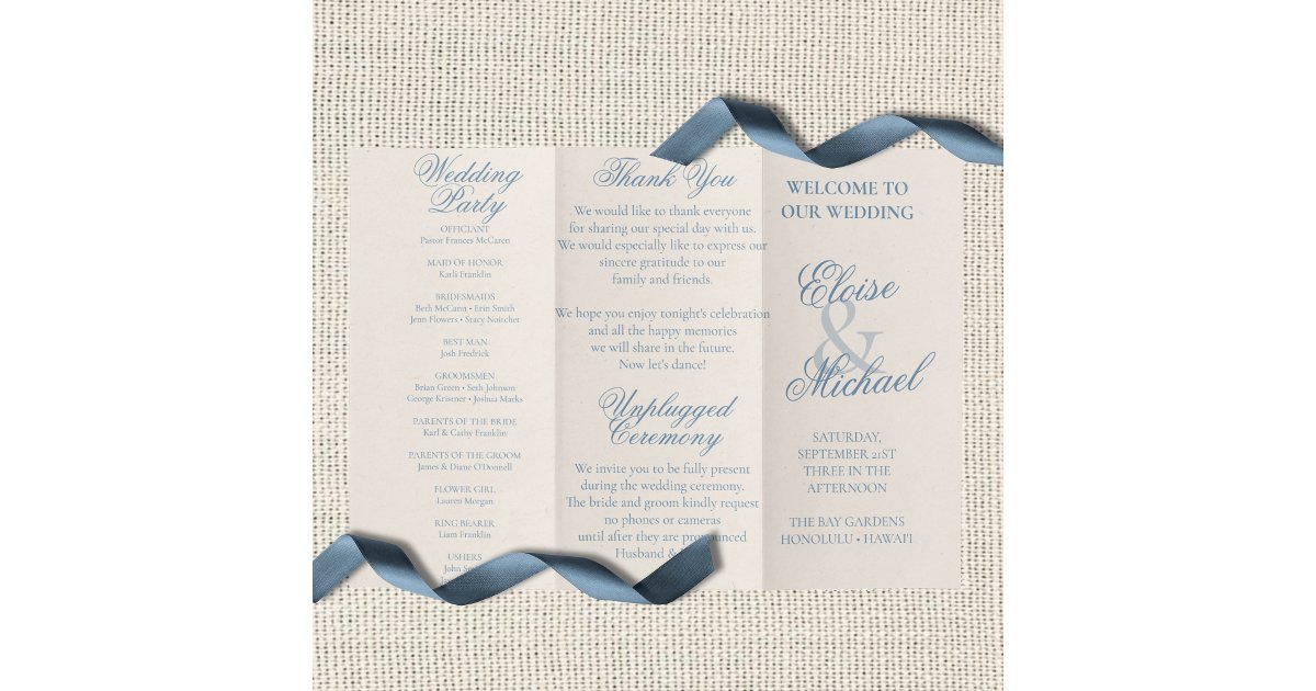 Coastal Toile Nautical Pattern Wedding Ceremony Flyer | Zazzle