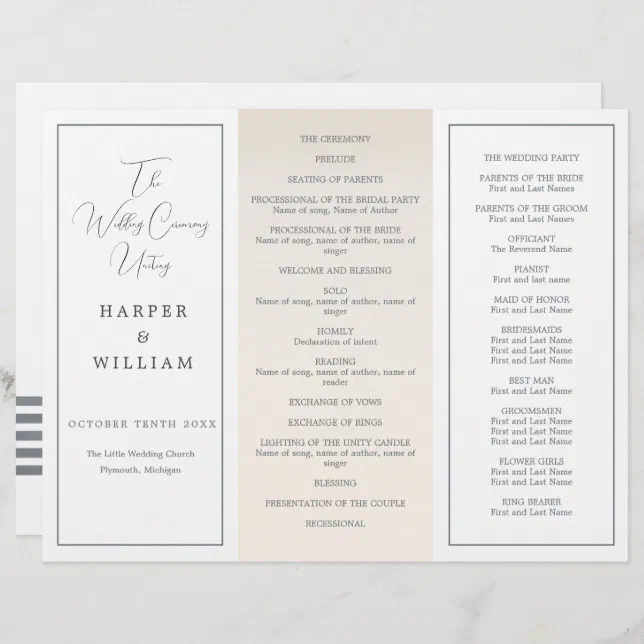 Coastal Tri-Fold wedding program | Zazzle