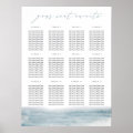 Coastal Watercolor Ocean Printable Seating Chart | Zazzle