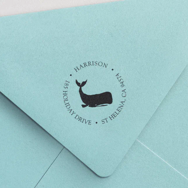 Coastal Whale Return Address Self-inking Stamp | Zazzle