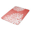 Coastal White Sea Coral & Coral Pink Bathroom Mat | Zazzle
