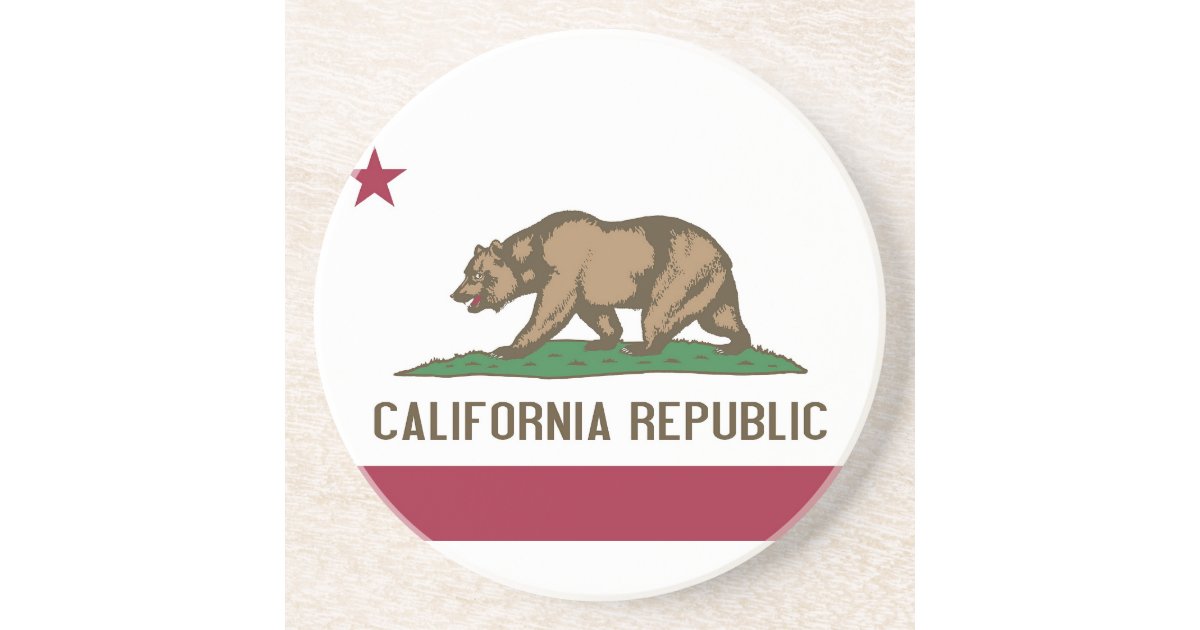 Coaster with Flag of the California, USA | Zazzle