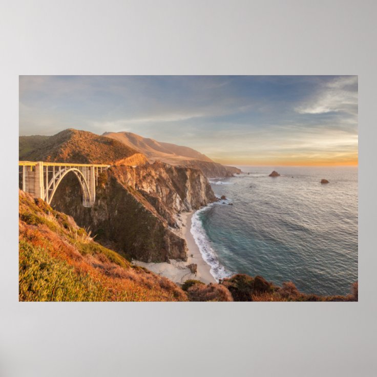 Coastline | Bixby Bridge, Big Sur California Poster | Zazzle