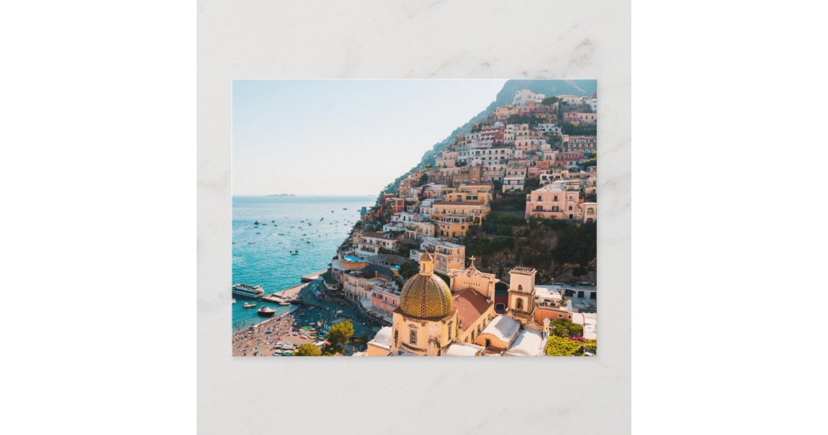 Coastline | Positano Italy, Cliffside Village Postcard | Zazzle
