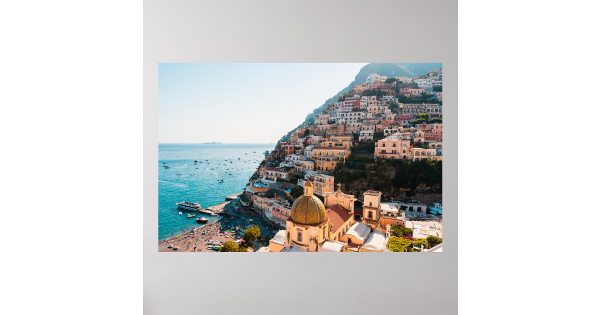 Coastline | Positano Italy, Cliffside Village Poster | Zazzle
