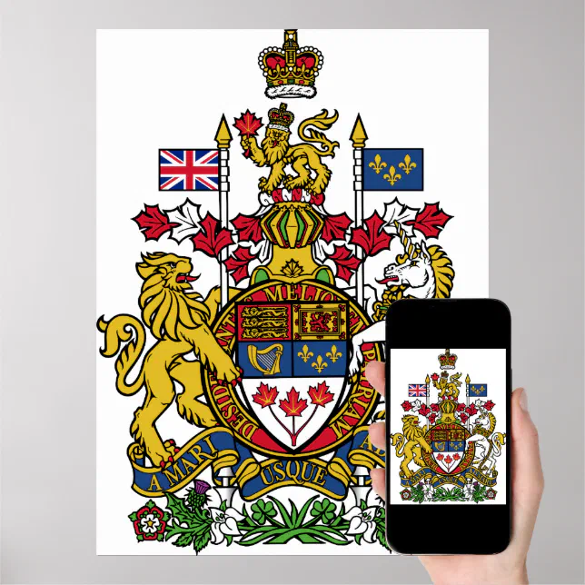 Coat of arms Canada Official Heraldry Symbol Logo Poster | Zazzle