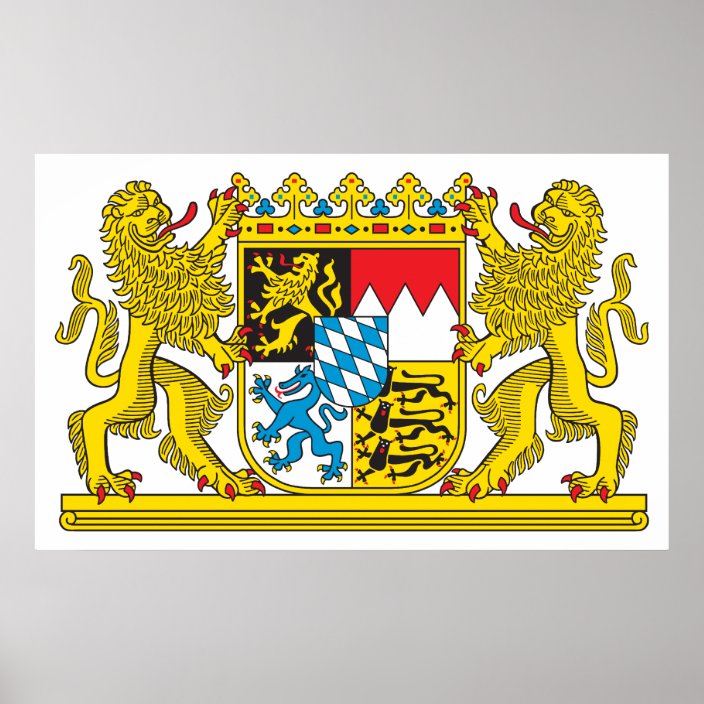 Coat of Arms of Bavaria Official Germany Symbol Poster | Zazzle.com
