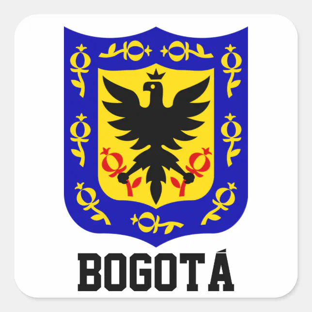 Coat of Arms of Bogotá, Colombia Square Sticker | Zazzle