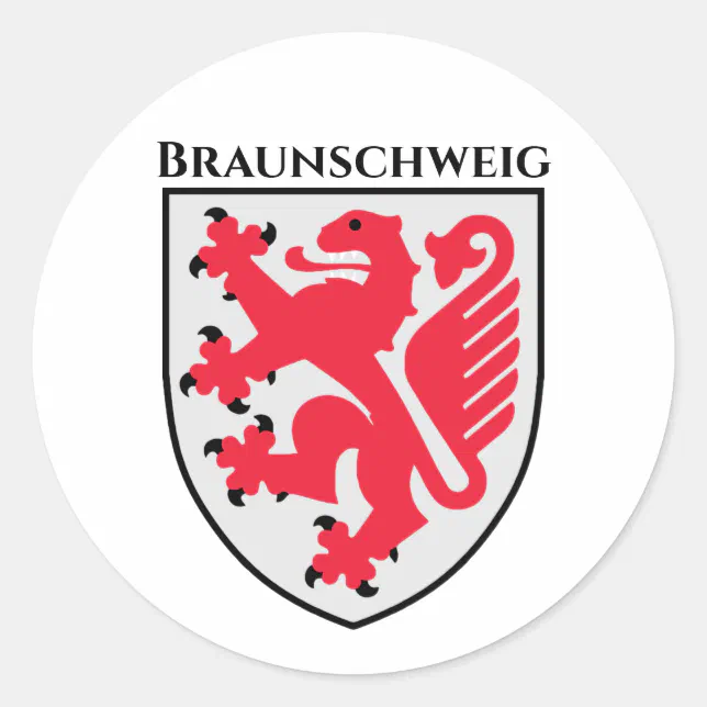 Coat of Arms of Braunschweig, Germany Classic Round Sticker | Zazzle