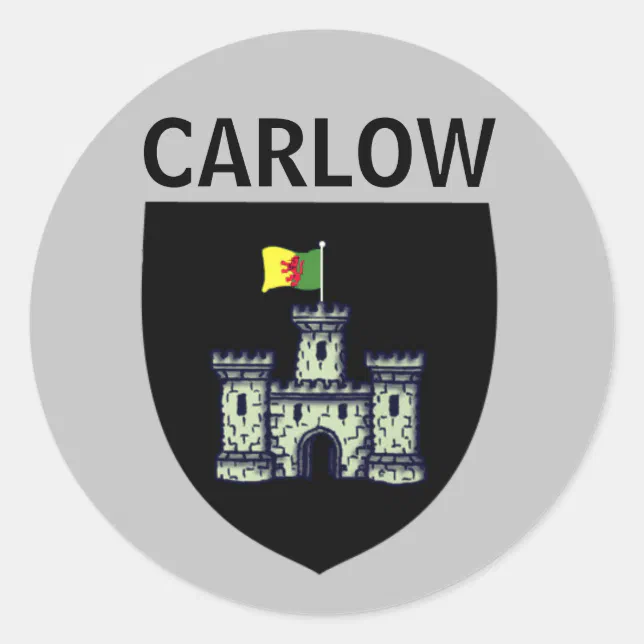 Coat of Arms of Carlow (town), Republic of Ireland Classic Round ...