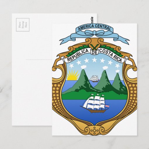Coat of arms of Costa Rica - Escudo de Costa Rica Postcard | Zazzle