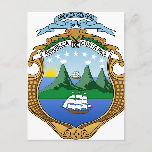 Coat of arms of Costa Rica - Escudo de Costa Rica Postcard | Zazzle