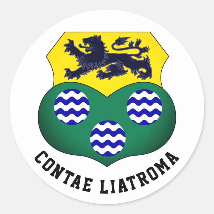 Coat of Arms of County Leitrim, Ireland Classic Round Sticker | Zazzle